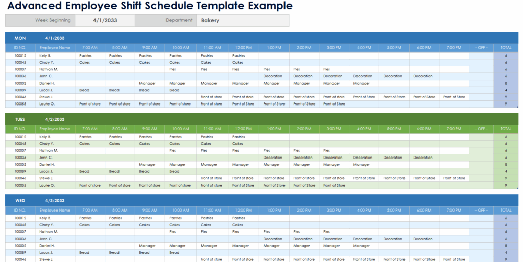 10-Hour Shift Schedule Template (Excel)