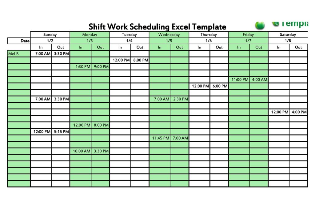 10-Hour Shift Schedule Template (Excel)