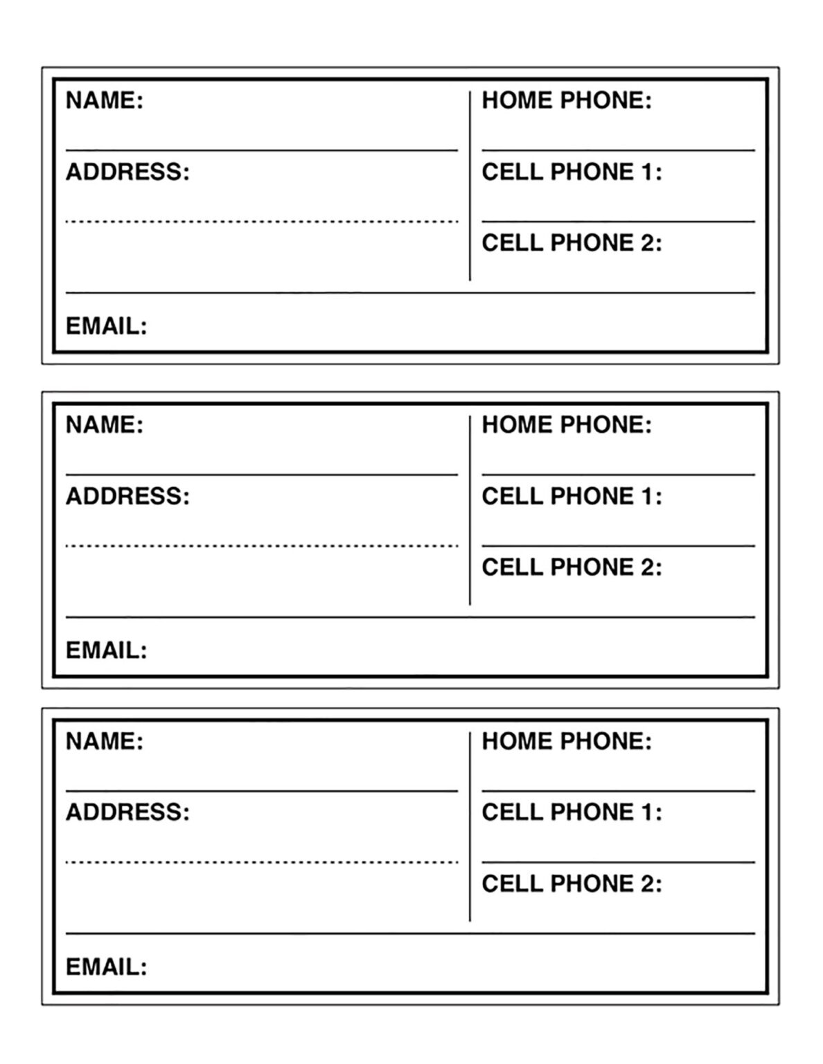 Free Printable Address Book Template