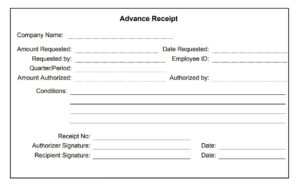 Advance Payment Receipt Template