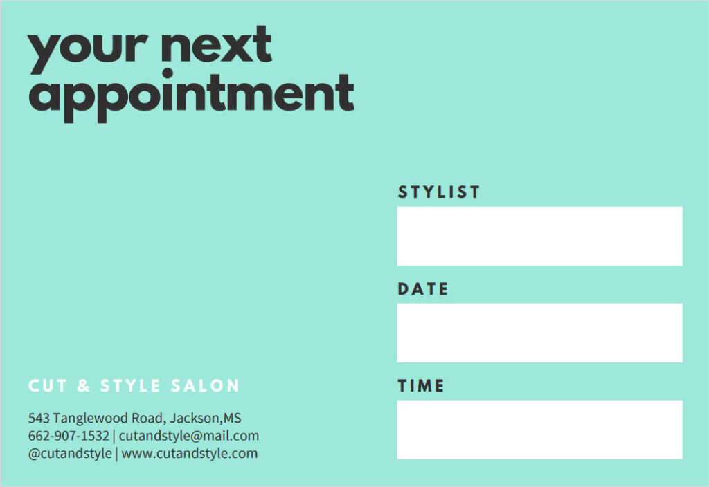 Customizable Appointment Card Template (Word)