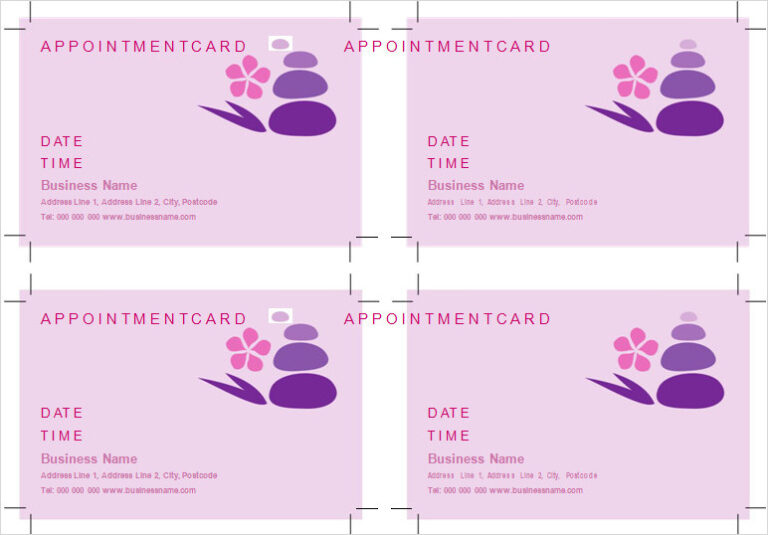 Customizable Appointment Card Template (Word)