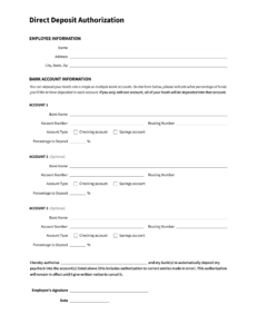 Bank Letter For Direct Deposit (Word)