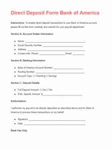 Bank Letter For Direct Deposit (Word)