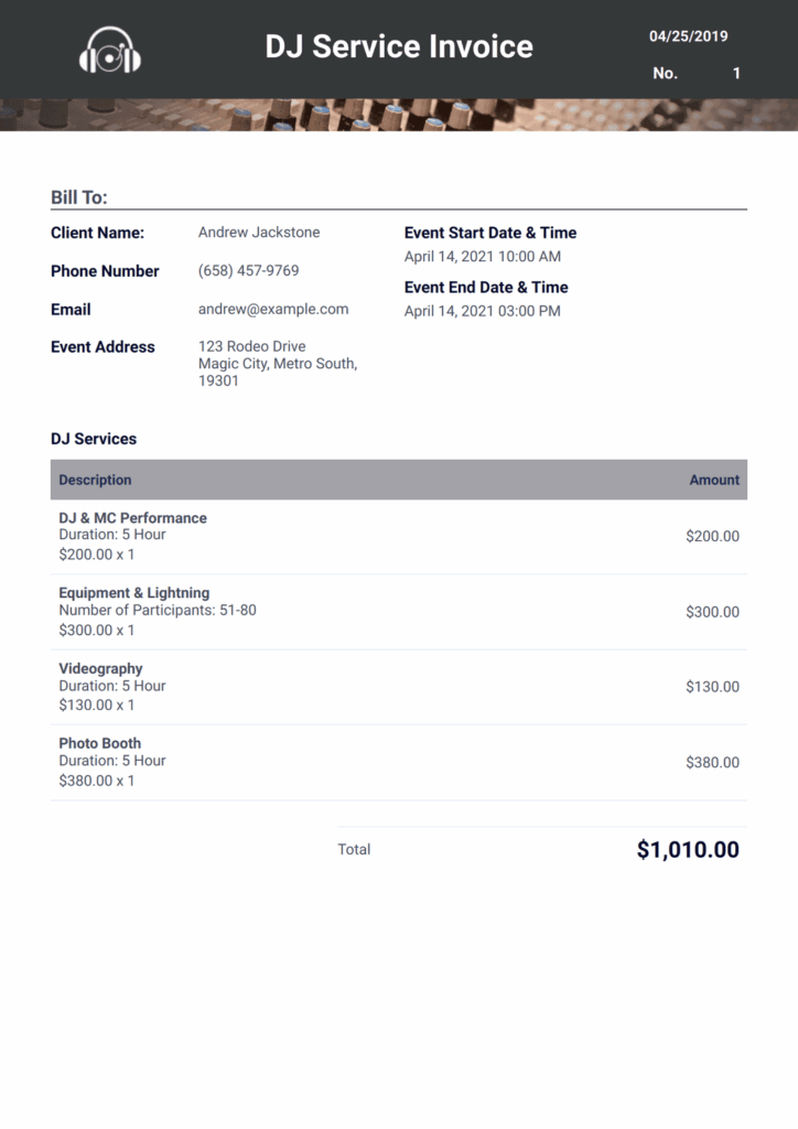 Free Printable Billing Invoice Template