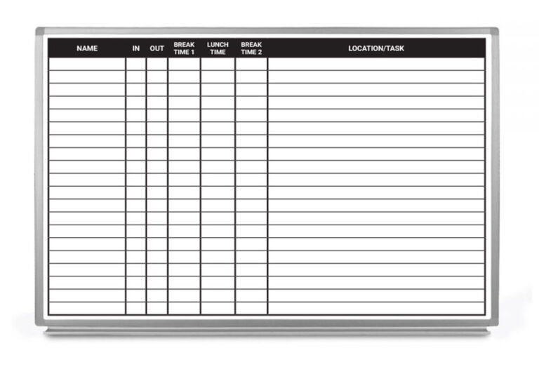 Free Printable Break Schedule Template