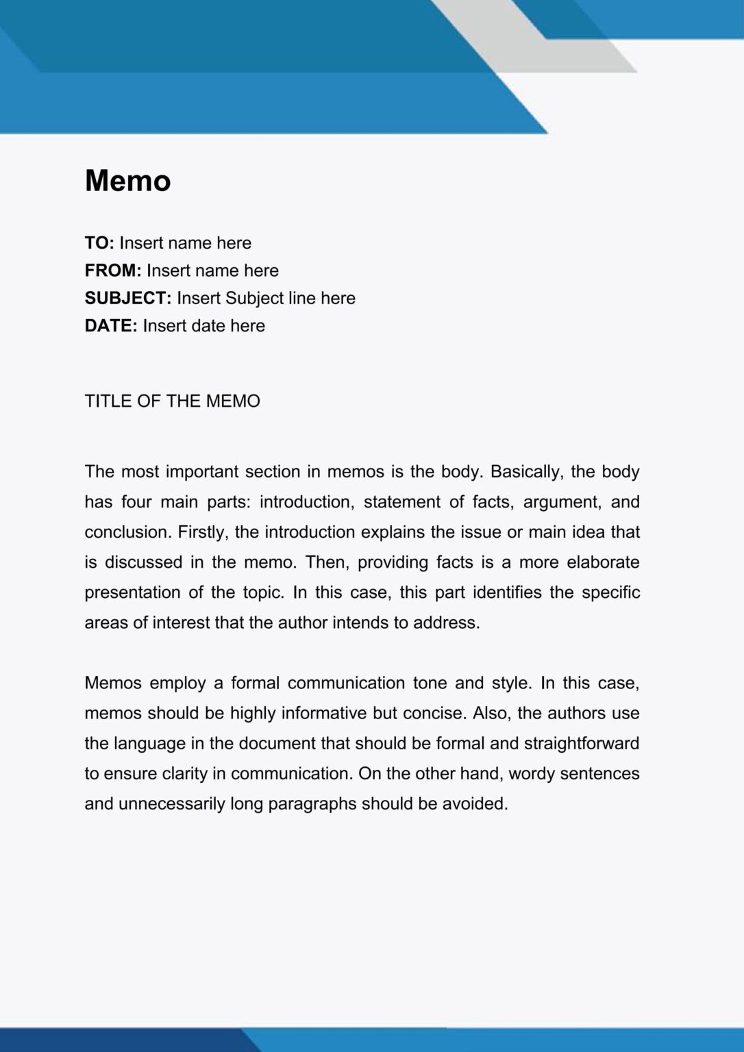 Editable Business Memo Template (Word)