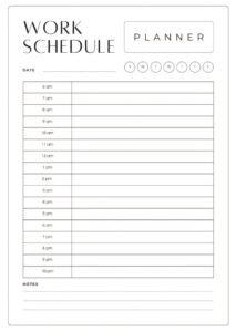 Printable Daily Work Schedule Template