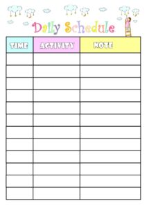 Customizable Daycare Schedule Template
