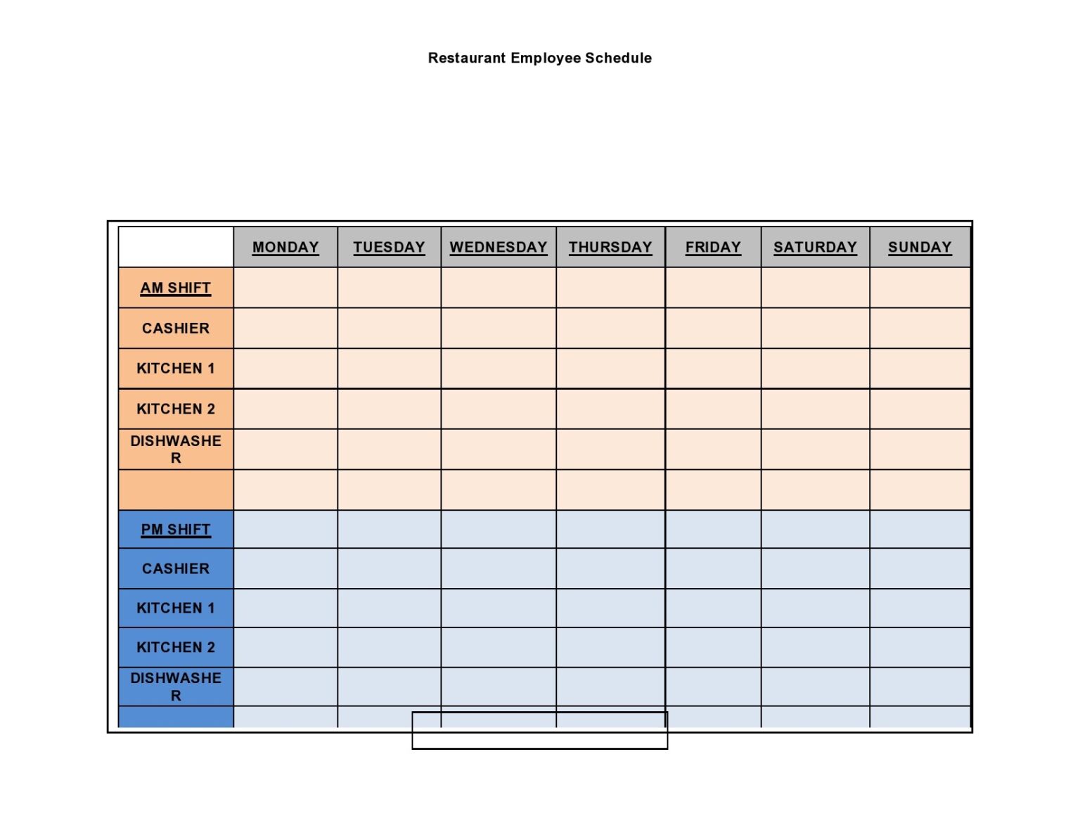 Employee Shift Schedule Template (Excel)