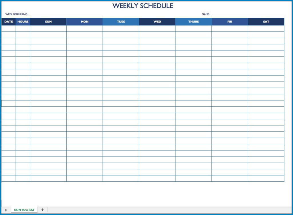 Printable Employee Work Schedule Template