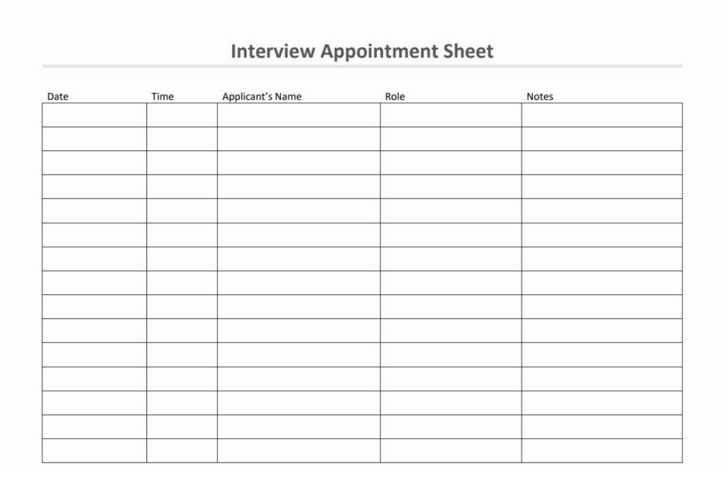 Free Printable Interview Schedule Template