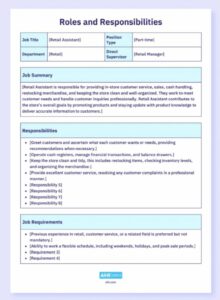 Job Profile Template (Word)