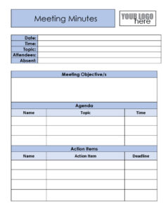 Free Printable Minute Taking Template