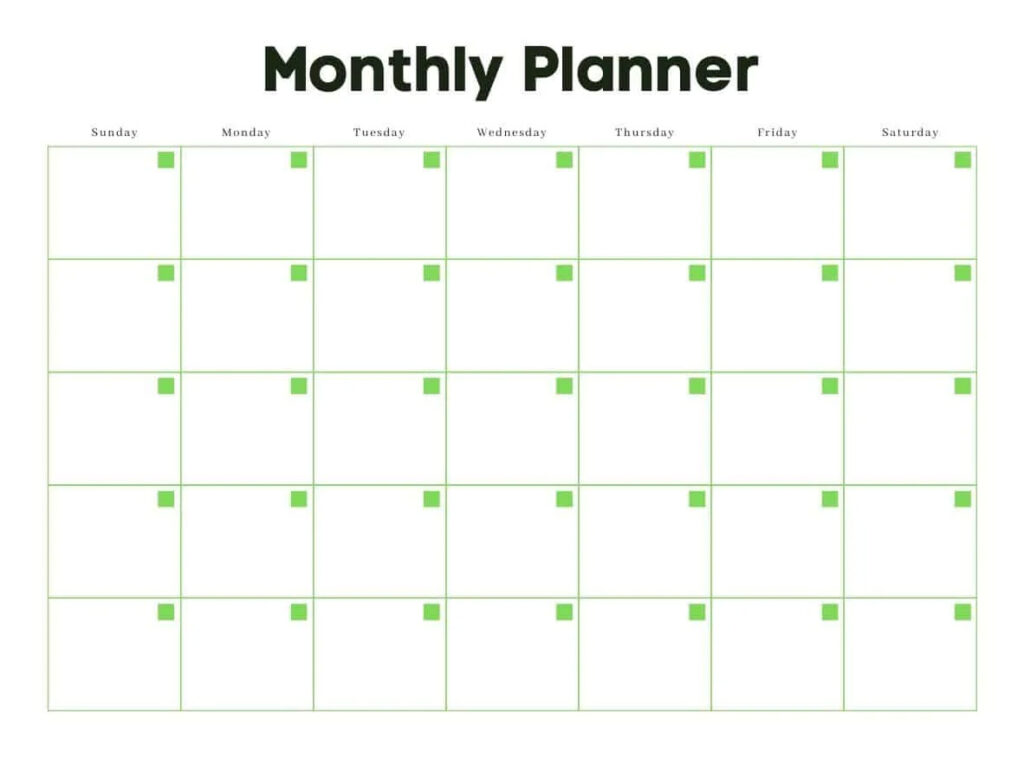 Free Printable Monthly Schedule Template