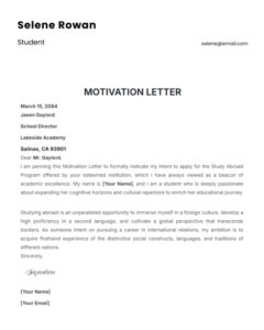 Customizable Motivation Letter Template (Word)