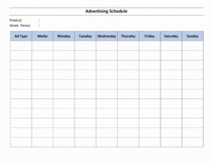 Advertising Schedule Template (Word)