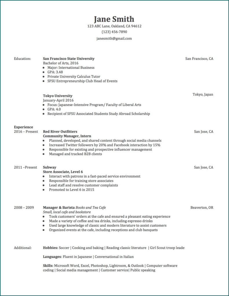 Editable Simple Resume Template (Word)