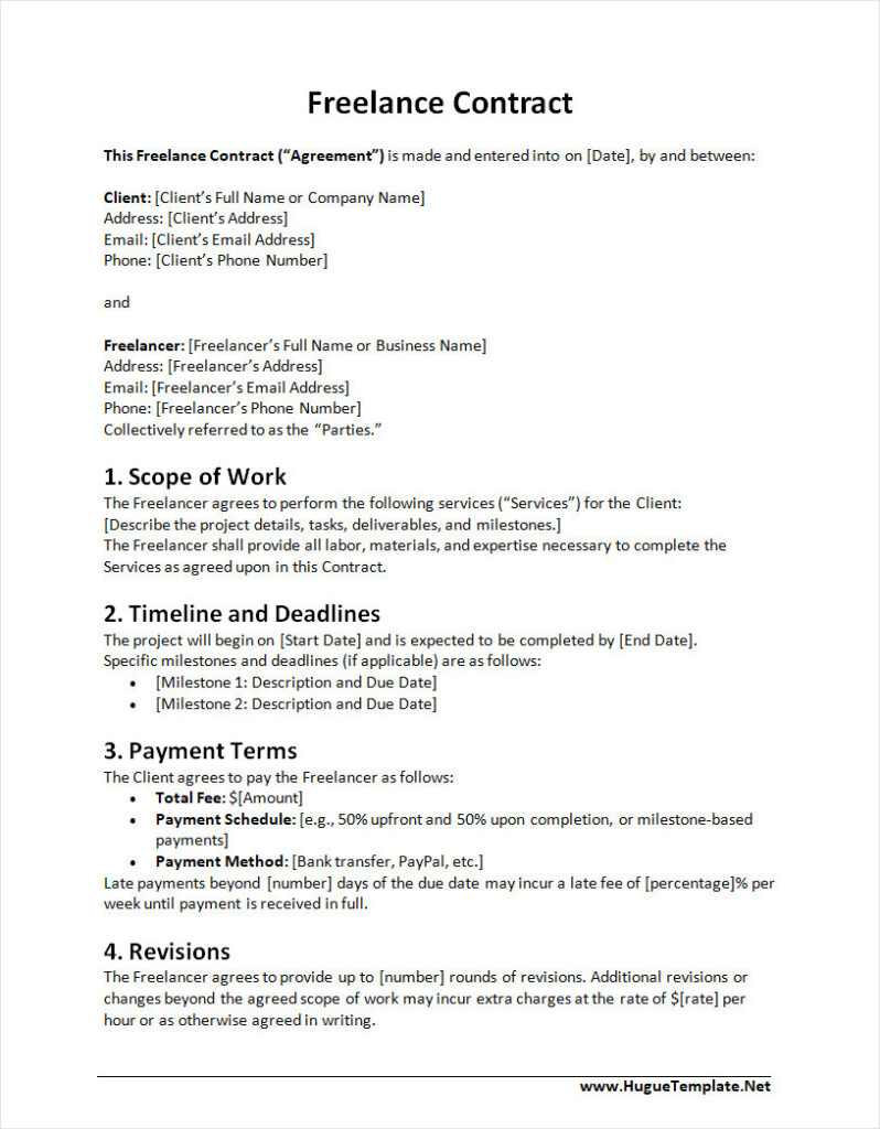Editable Freelance Contract Template (Word)