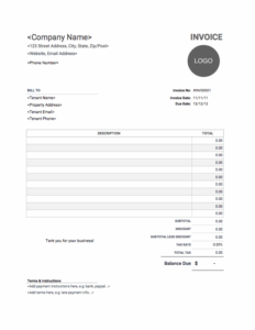 Printable Generic Invoice Template (Excel)