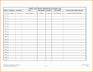 Heavy Equipment Maintenance Log Template