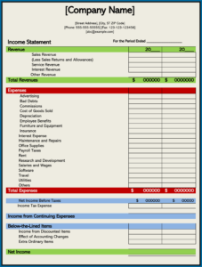 Free Income Statement Template (Excel)