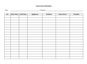 Free Printable Interview Schedule Template
