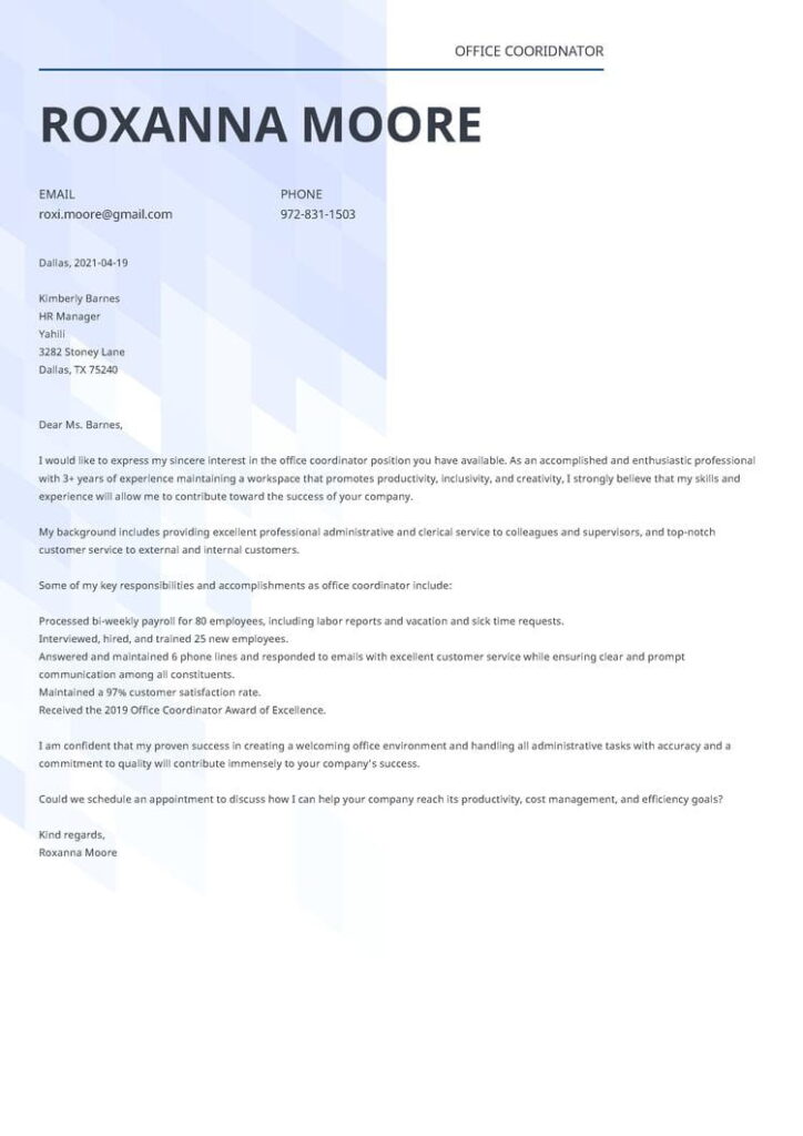 Job Application Letter Template (Word)