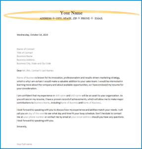 Letter of Interest Template for Employment
