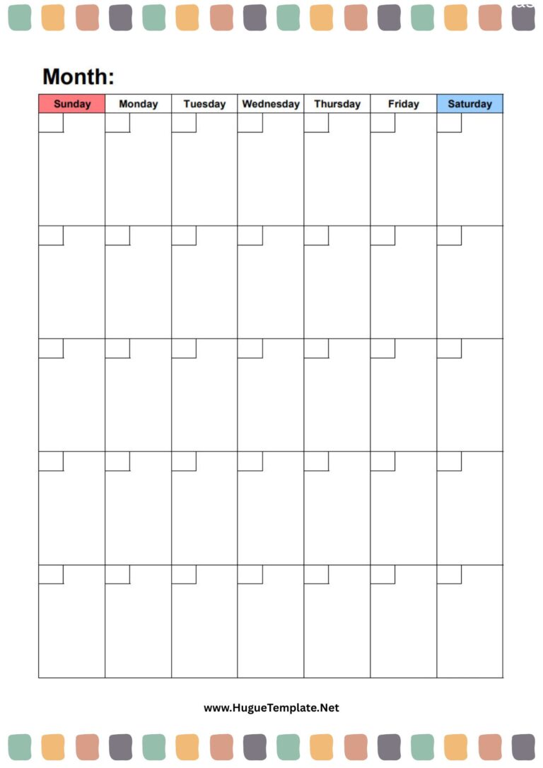 Free Printable Monthly Planner Template