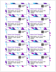 Customizable Name Card Template (Word)