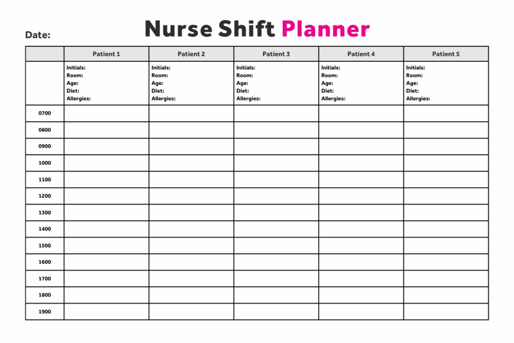 Nursing Schedule Template (Excel)