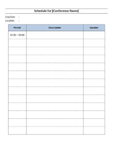 One-day Conference Schedule Template