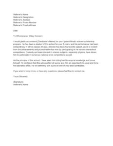 Personal Reference Letter Template (Word)