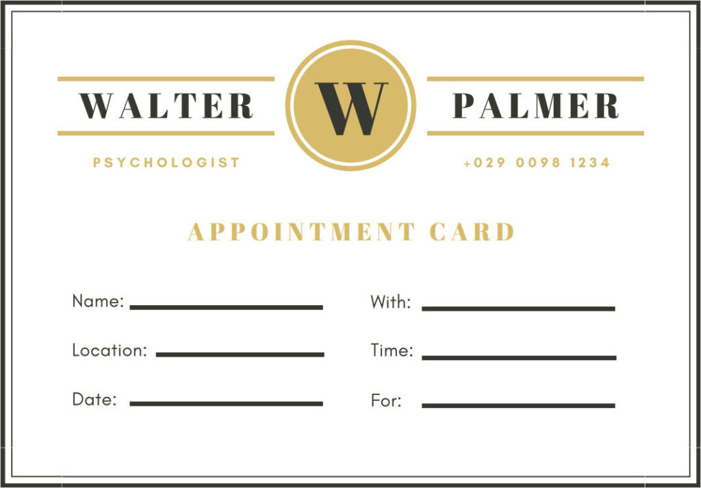 Customizable Appointment Card Template (Word)