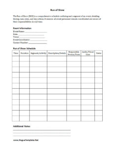 Free Run of Show Template (Word)