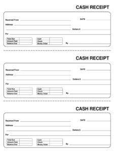 Free Printable Blank Receipt Template