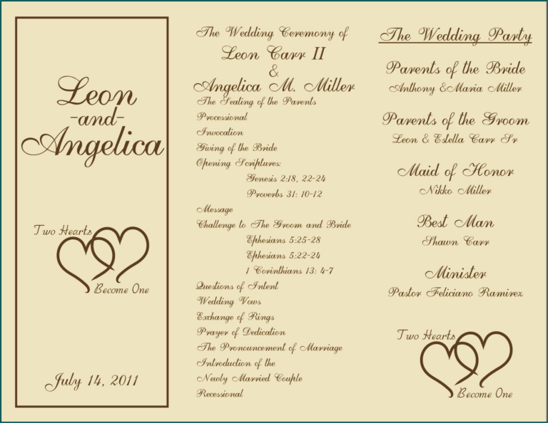 Ceremony Program Template (Word)