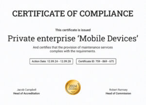 Certificate of Compliance Template