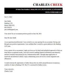 Job Application Letter Template (Word)