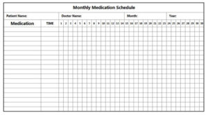 Free Printable Medication Schedule Template