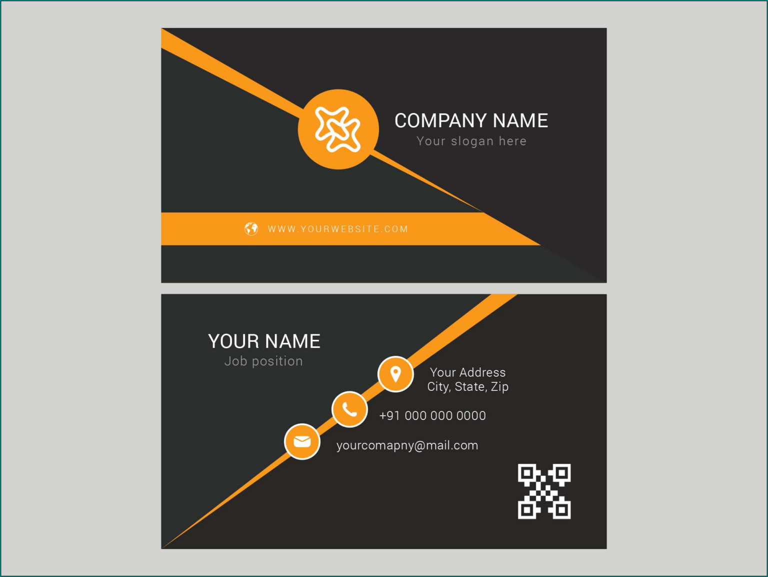 Customizable Name Card Template (Word)