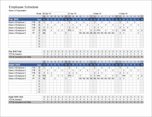 Nursing Schedule Template (Excel)