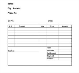Printable Restaurant Receipt Template