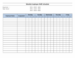 Weekly 8-Hour Shift Schedule Template