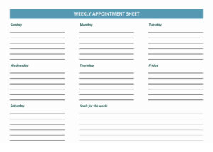 Weekly Appointment Sheet Template
