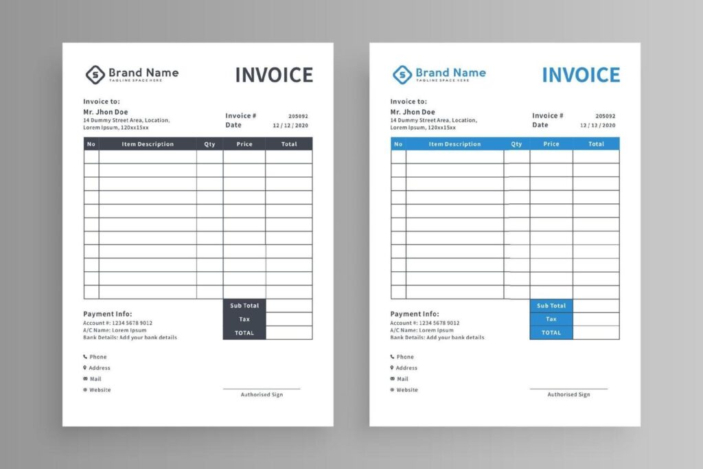 Free Printable Simple Invoice Template