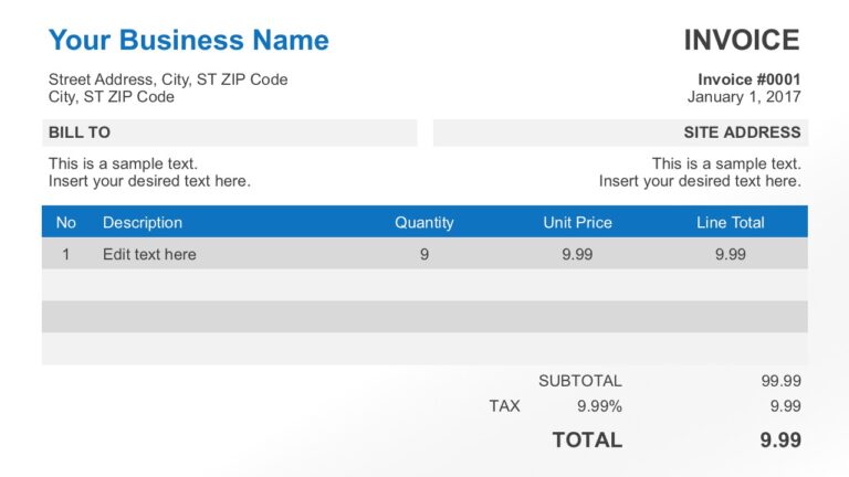 Free Printable Simple Invoice Template