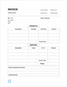 Free Printable Simple Invoice Template
