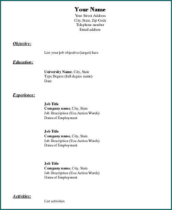 Editable Simple Resume Template (Word)